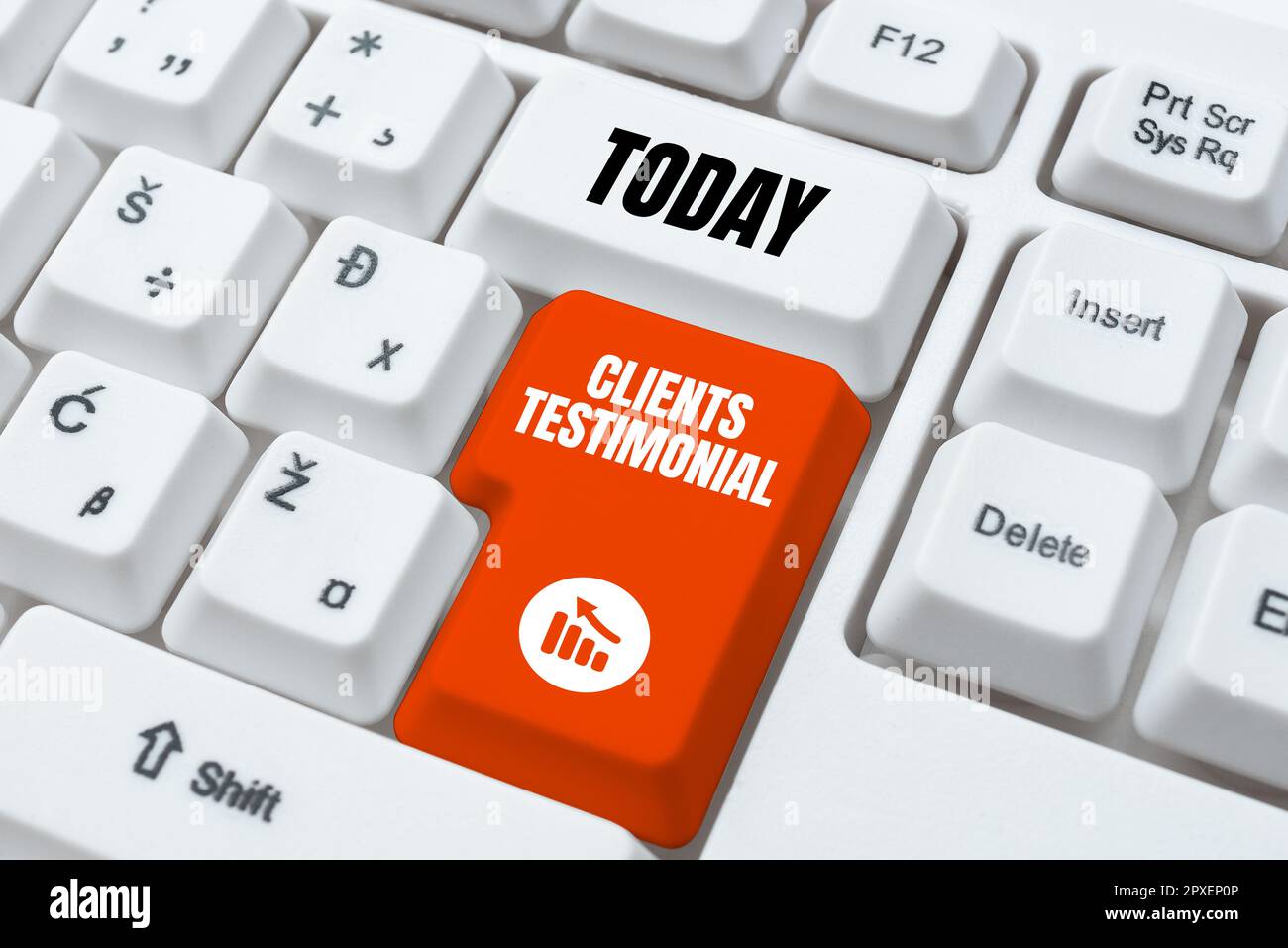 Hand writing sign Clients Testimonial, Concept meaning Formal Statement ...