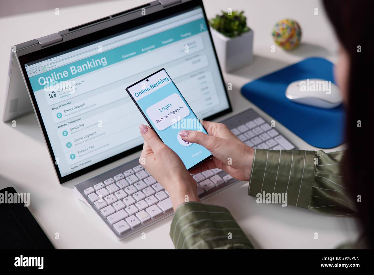 Online Bank Ecommerce Money Transfer 2 Factor Authentication Stock ...
