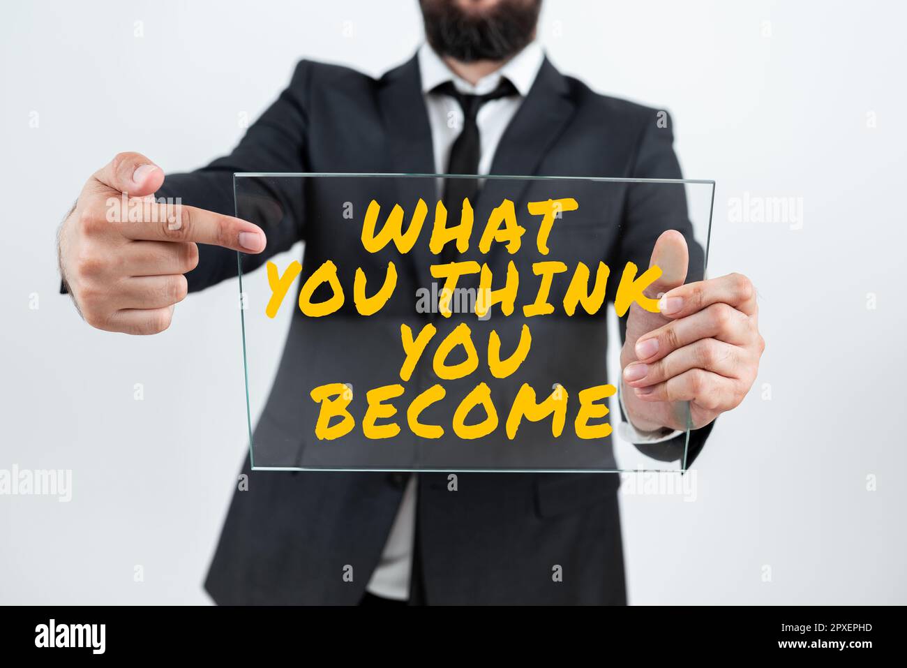 Handwriting text What You Think You Become, Concept meaning being ...