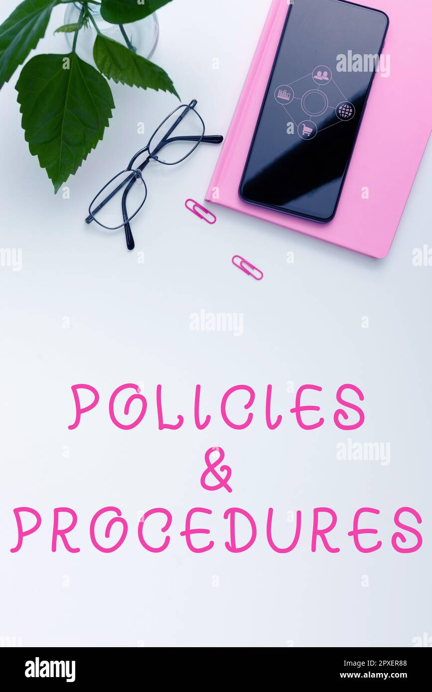 Text caption presenting Policies Procedures, Business concept list of ... Text caption presenting Policies Procedures, Business concept list of ...