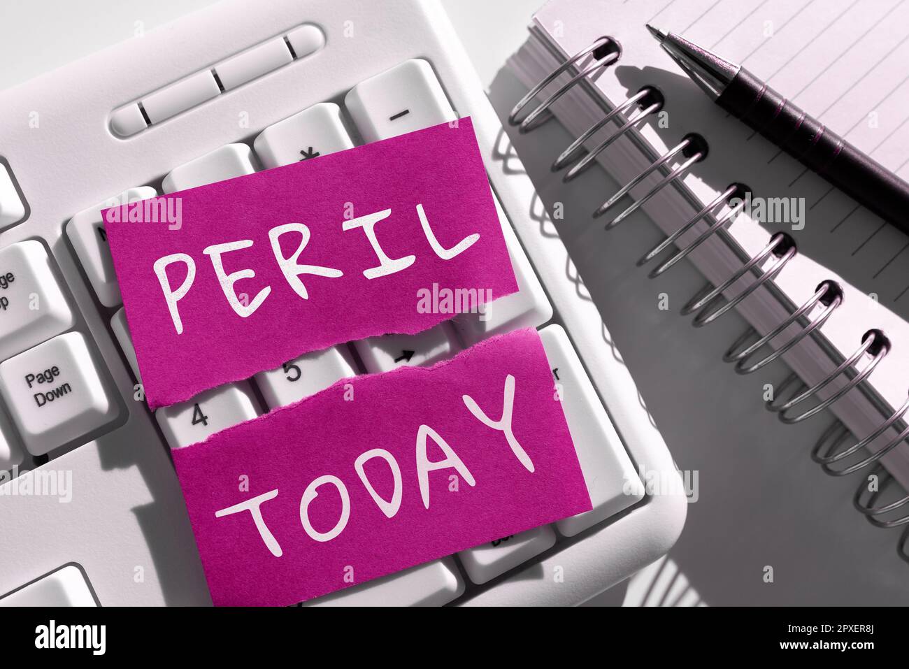 Conceptual caption Peril, Business showcase indicates something ...