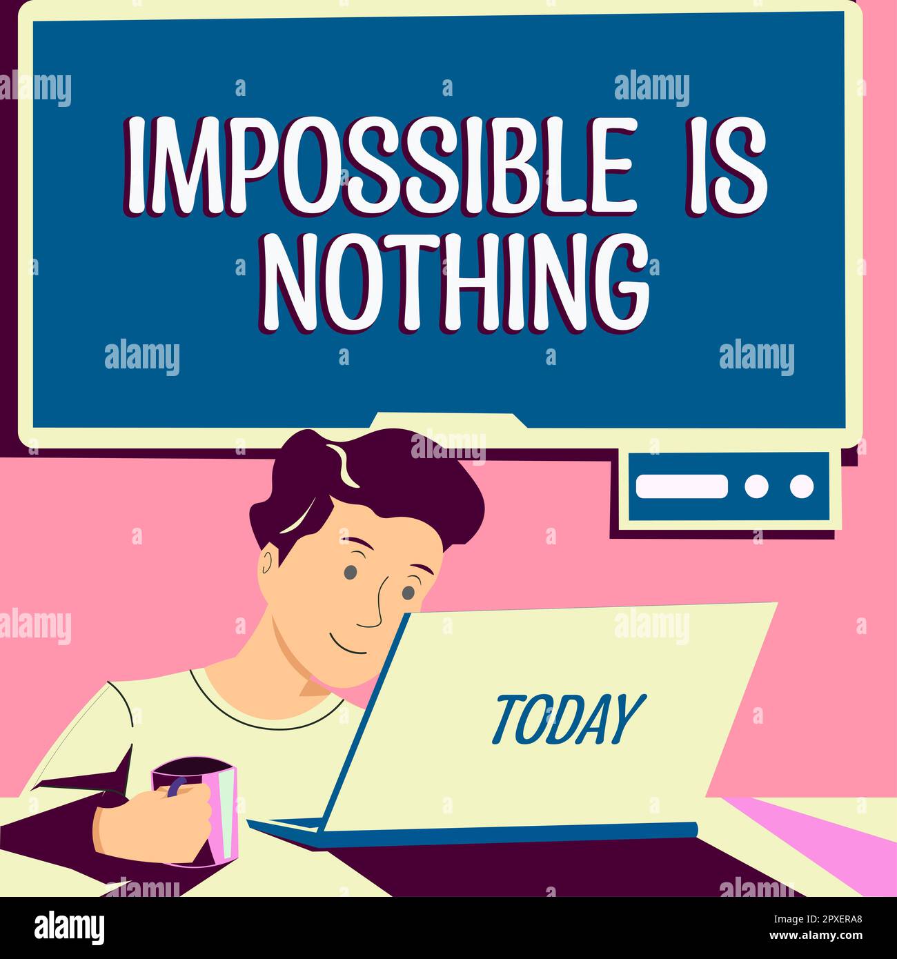 Handwriting text Impossible Is Nothing, Concept meaning Something which ...