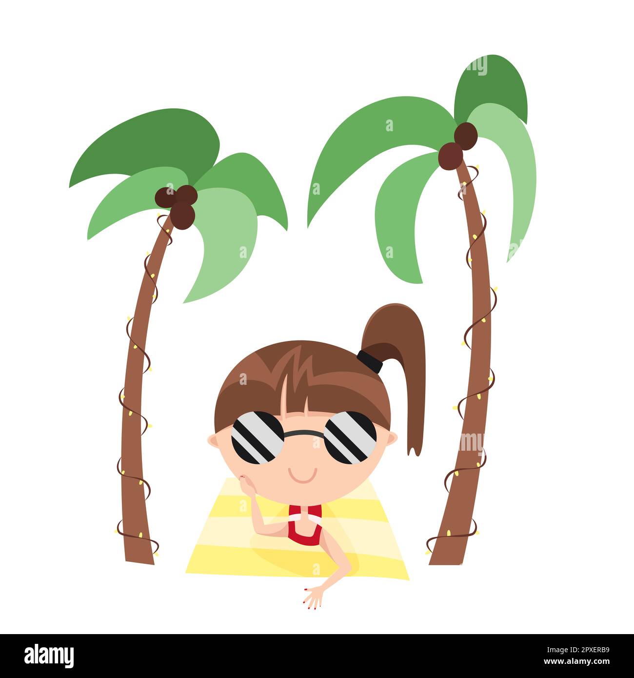 Pretty little girl swimsuit Stock Vector Images - Alamy