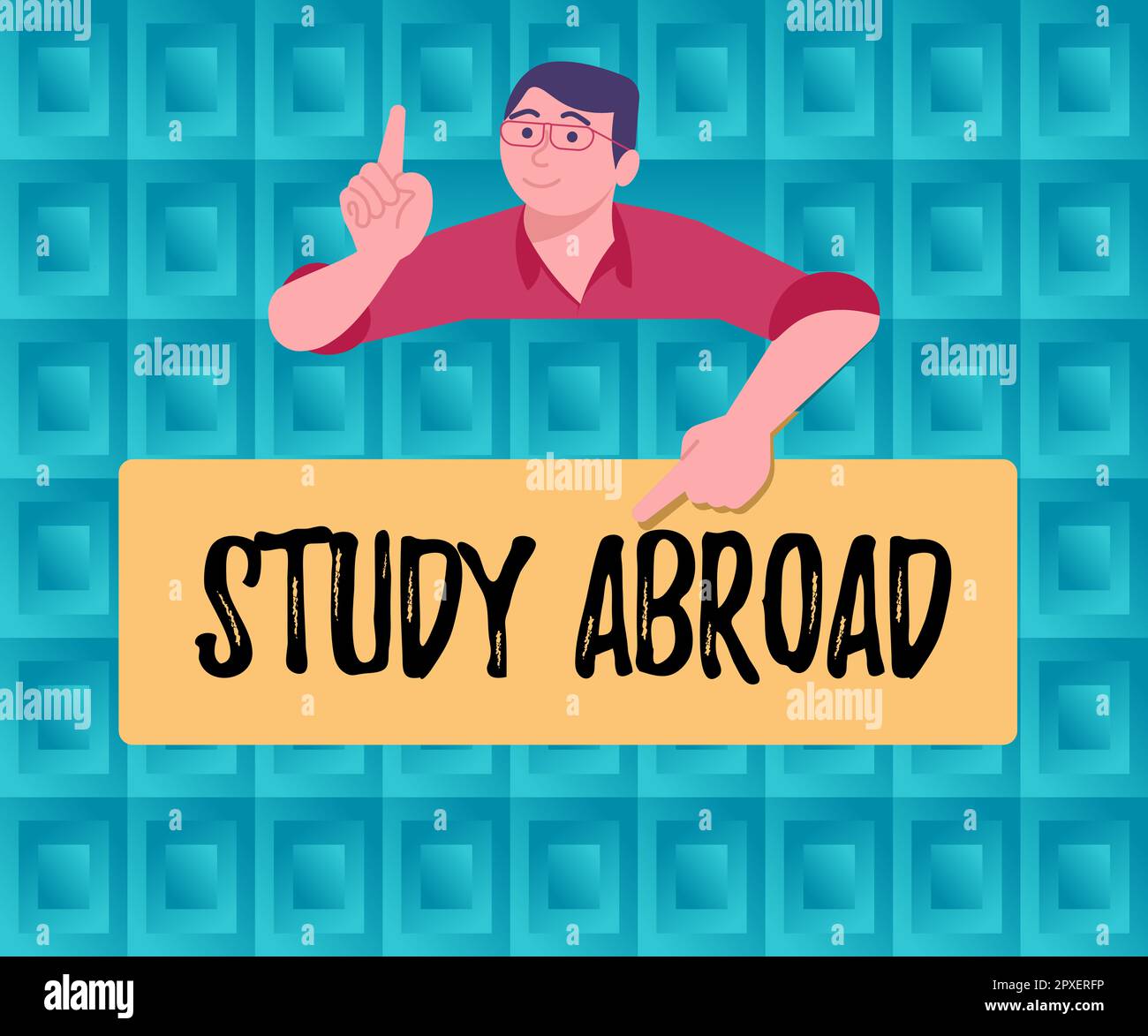 Conceptual display Study Abroad, Word Written on Pursuing educational ...