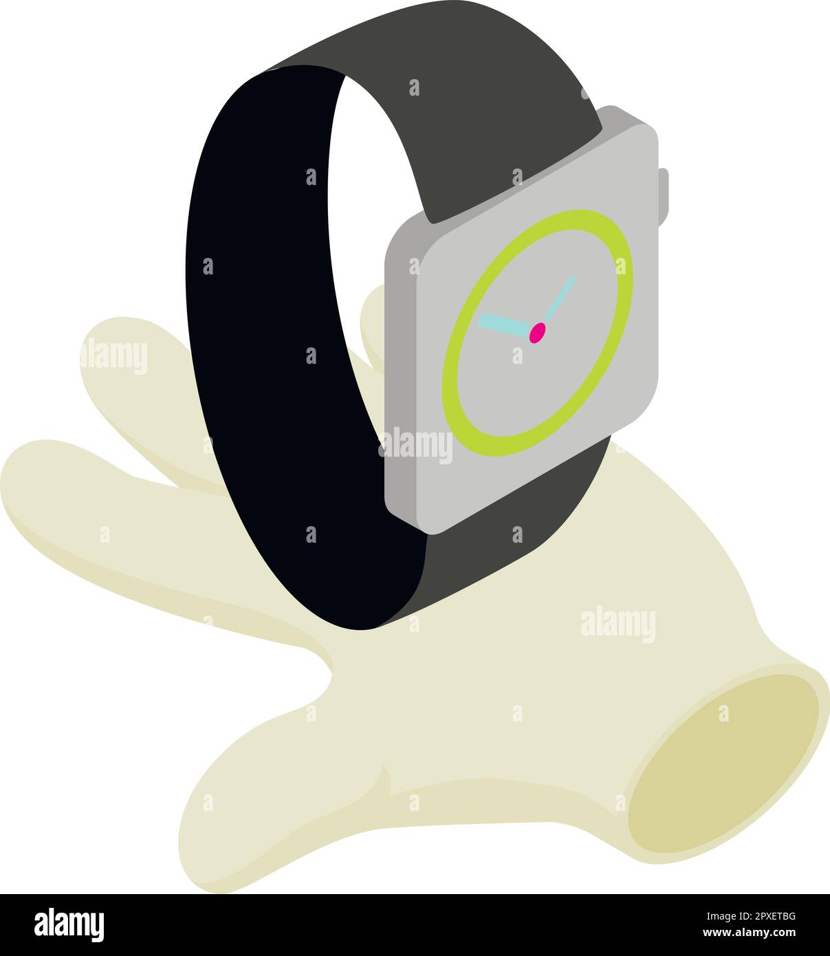 Wrist watch icon isometric vector. New modern wristwatch in open human ...