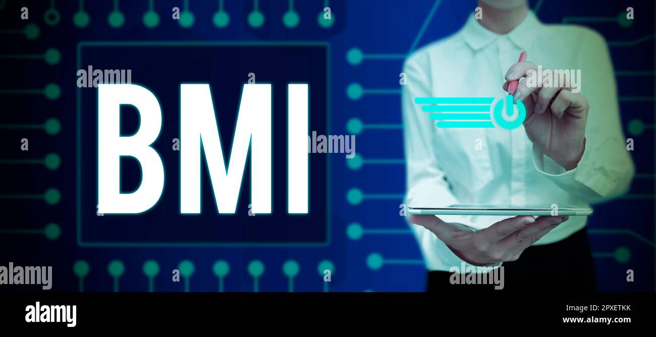 Writing displaying text Bmi, Conceptual photo Method of estimating body ...