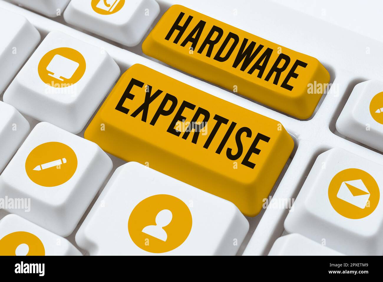 Text caption presenting Hardware Expertise, Word for machines and other ...