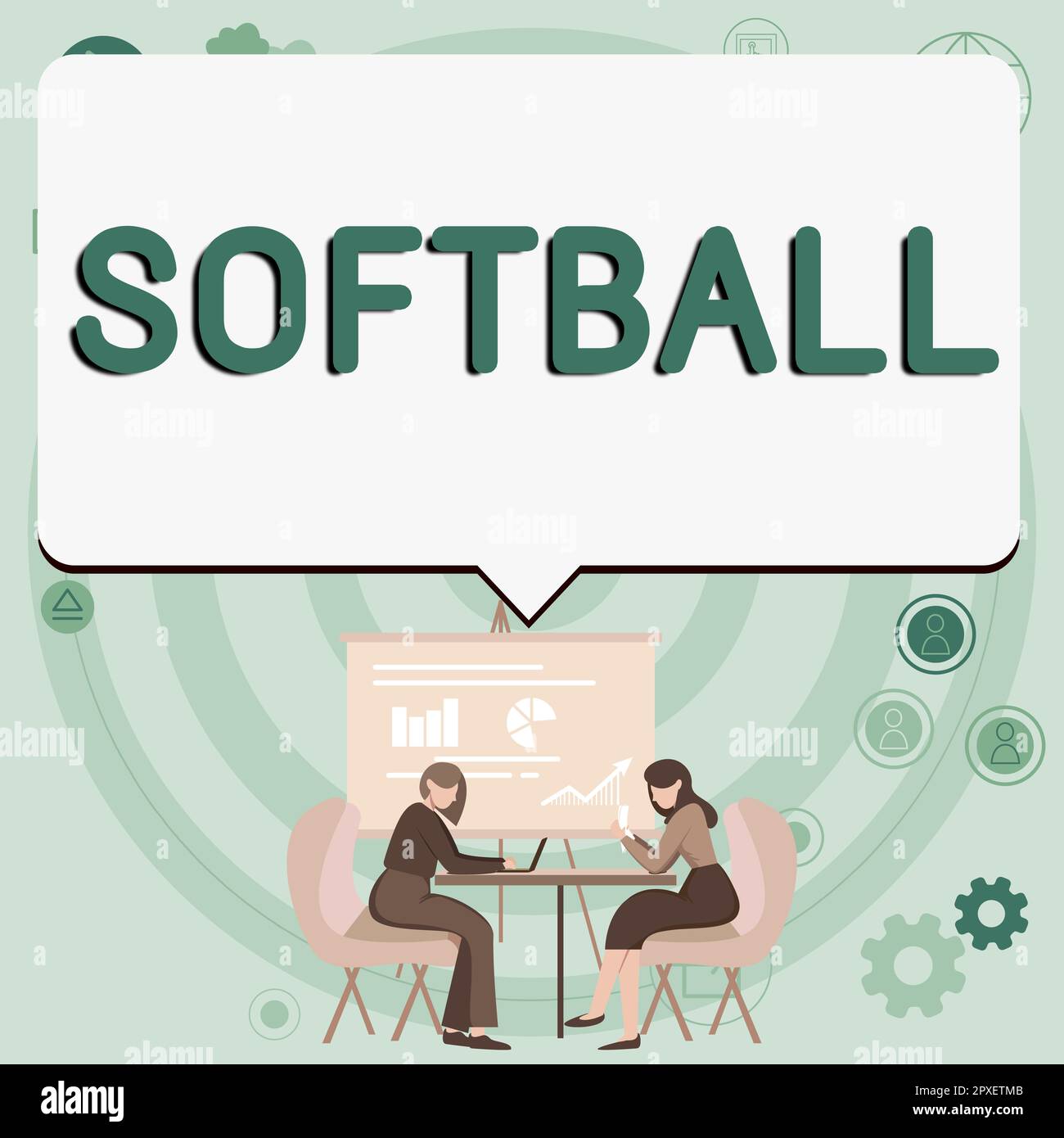 Conceptual display Softball, Word Written on a sport similar to ...