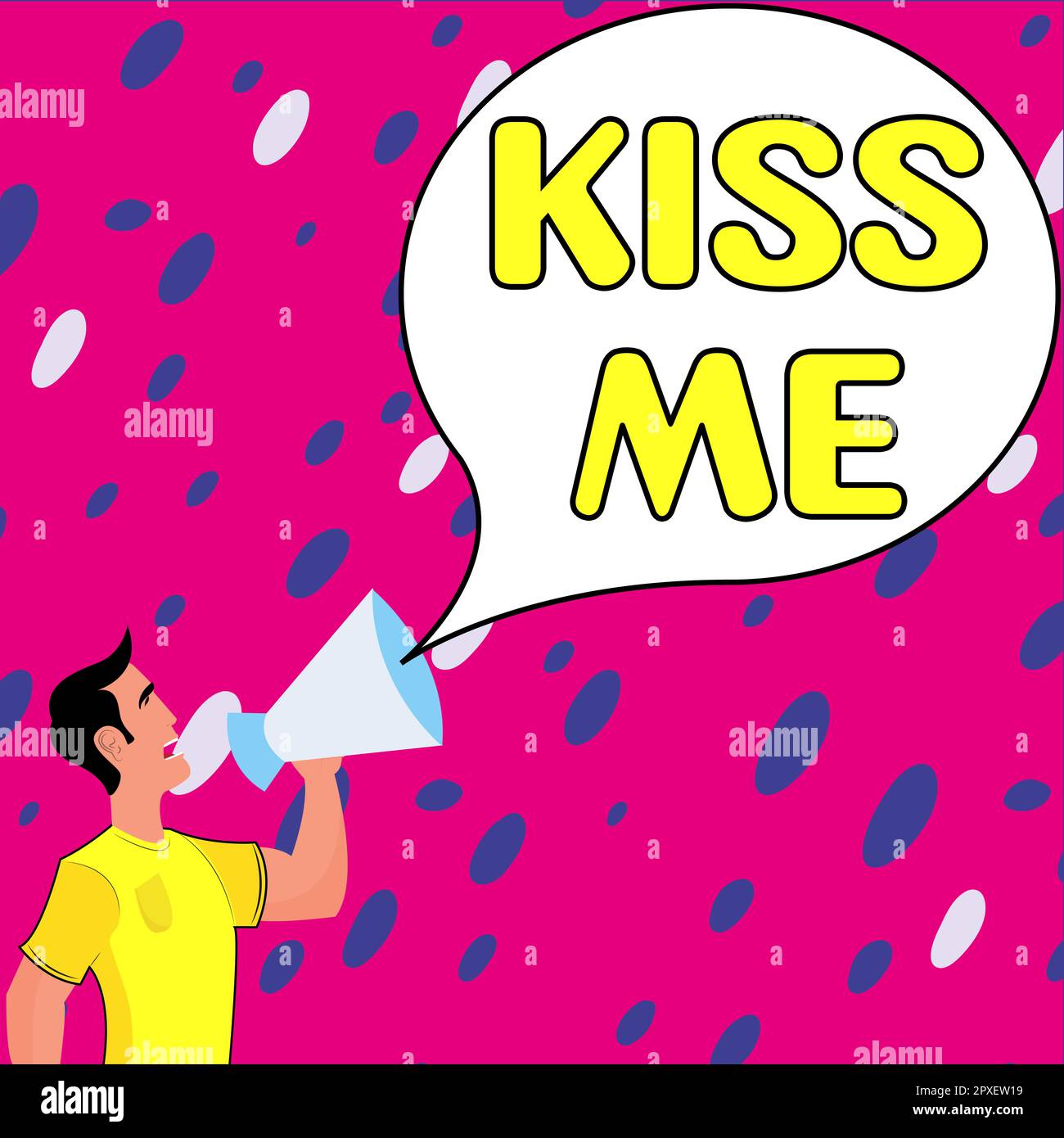 Hand writing sign Kiss Me, Business showcase informally request to ...