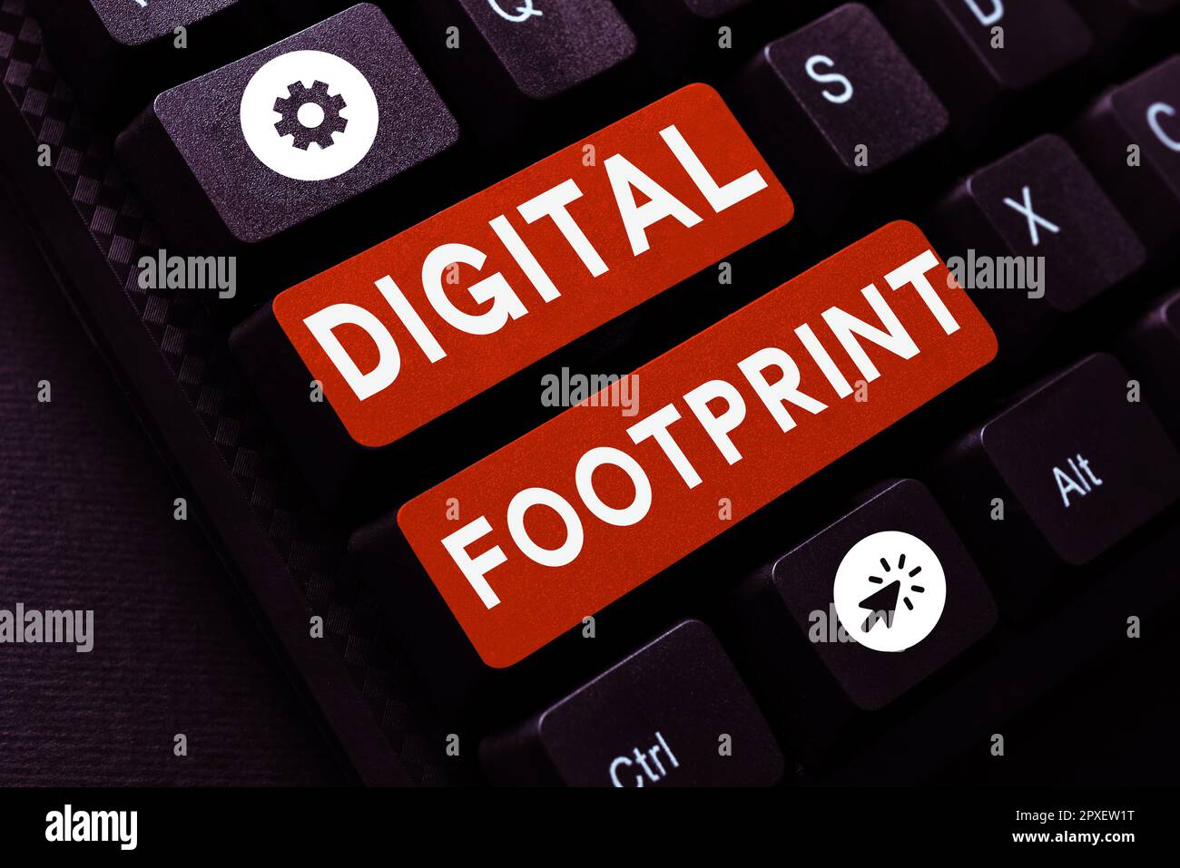 Conceptual display Digital Footprint, Business approach uses digital ...