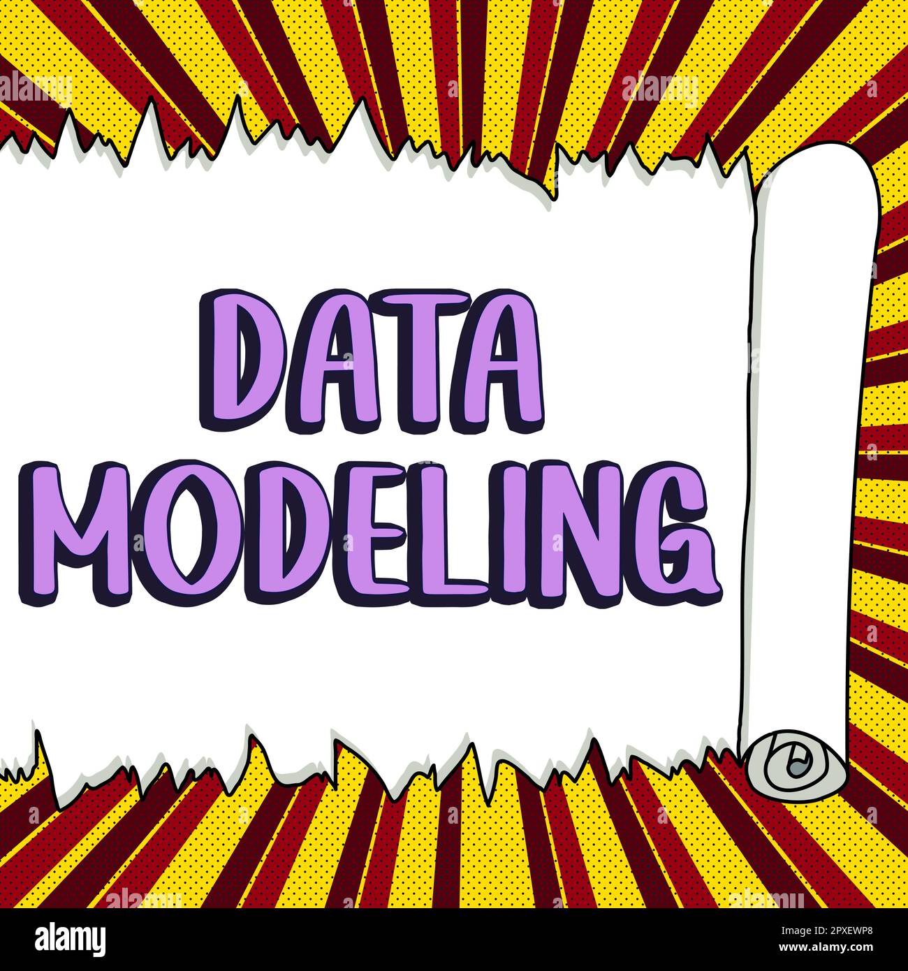 Hand Writing Sign Data Modeling Word Written On Process Of