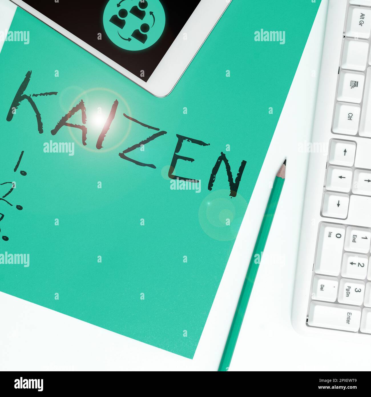 Text sign showing Kaizen, Business concept a Japanese business ...