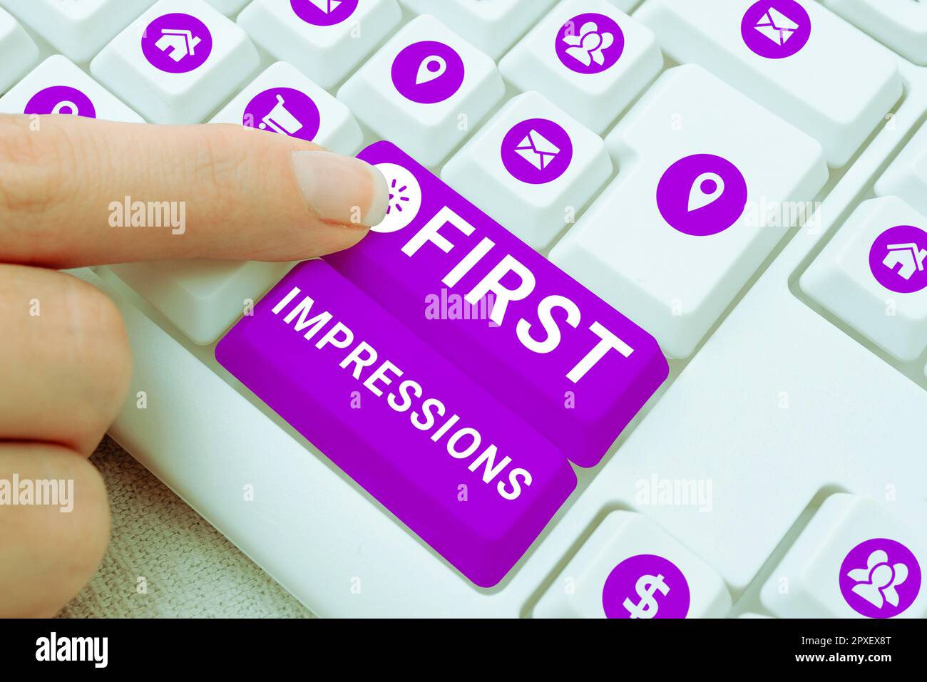 Hand writing sign First Impressions, Conceptual photo What a person ...