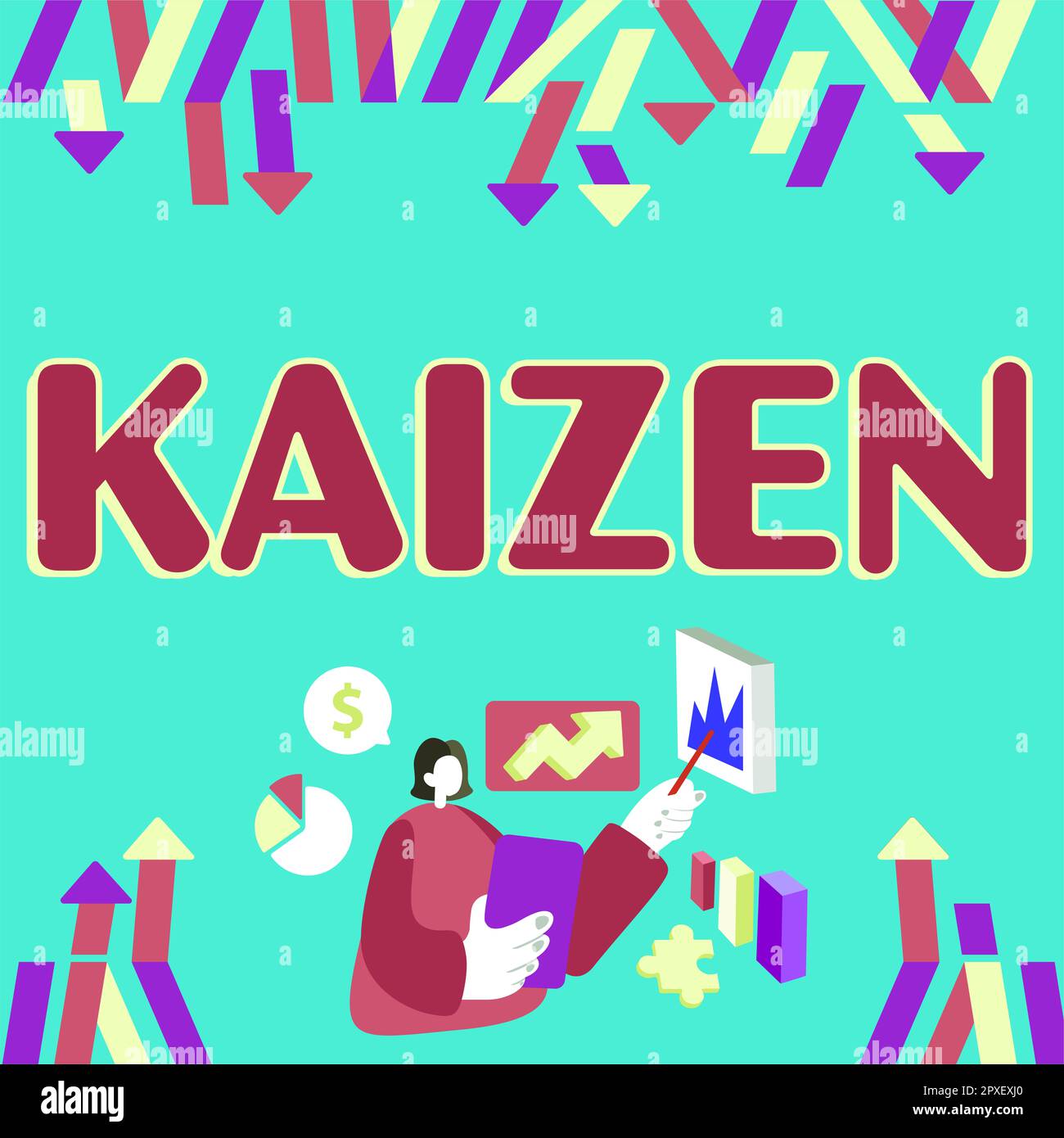 Text showing inspiration Kaizen, Business concept a Japanese business ...