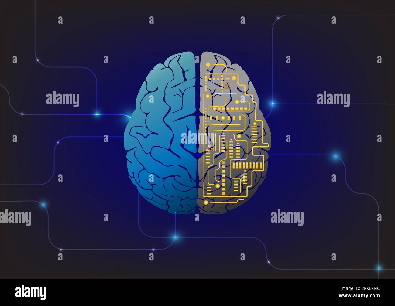 Concepts of brain and artificial intelligence technology background Stock Vector Image & Art - Alamy