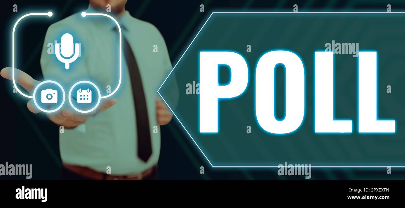 Handwriting text Poll, Business overview Record of the number of votes ...