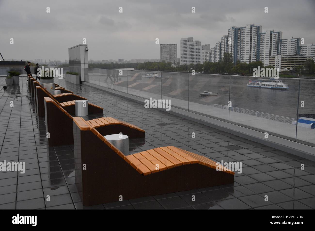 Moscow. Embankment of the South River Station of Moscow opened after ...