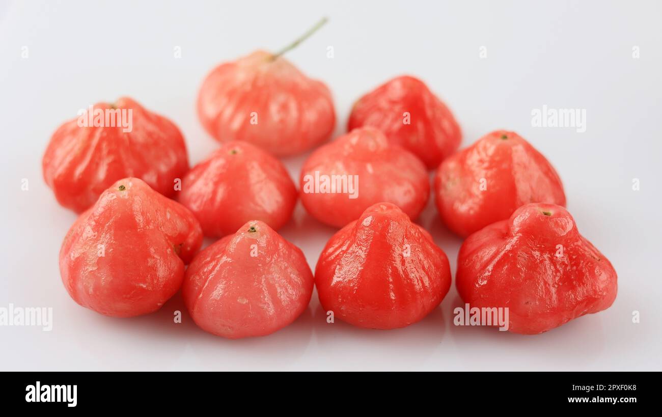 Jambu Air or Red Rose Apple Guava on White Table Stock Photo - Alamy
