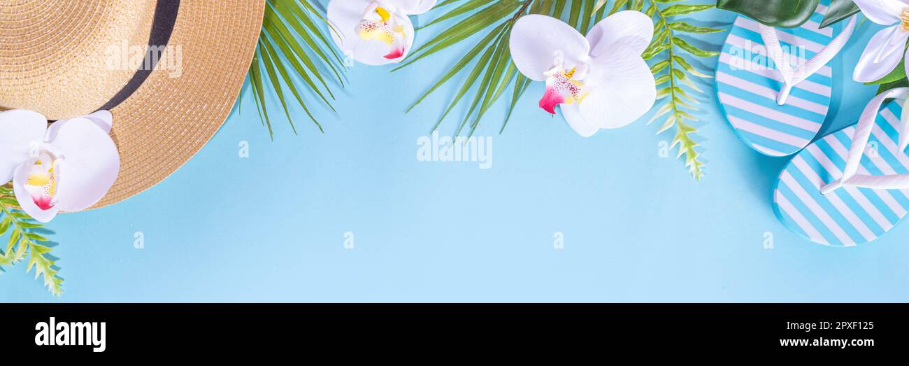 Light blue colored summer vacation, travel and summer holiday ...