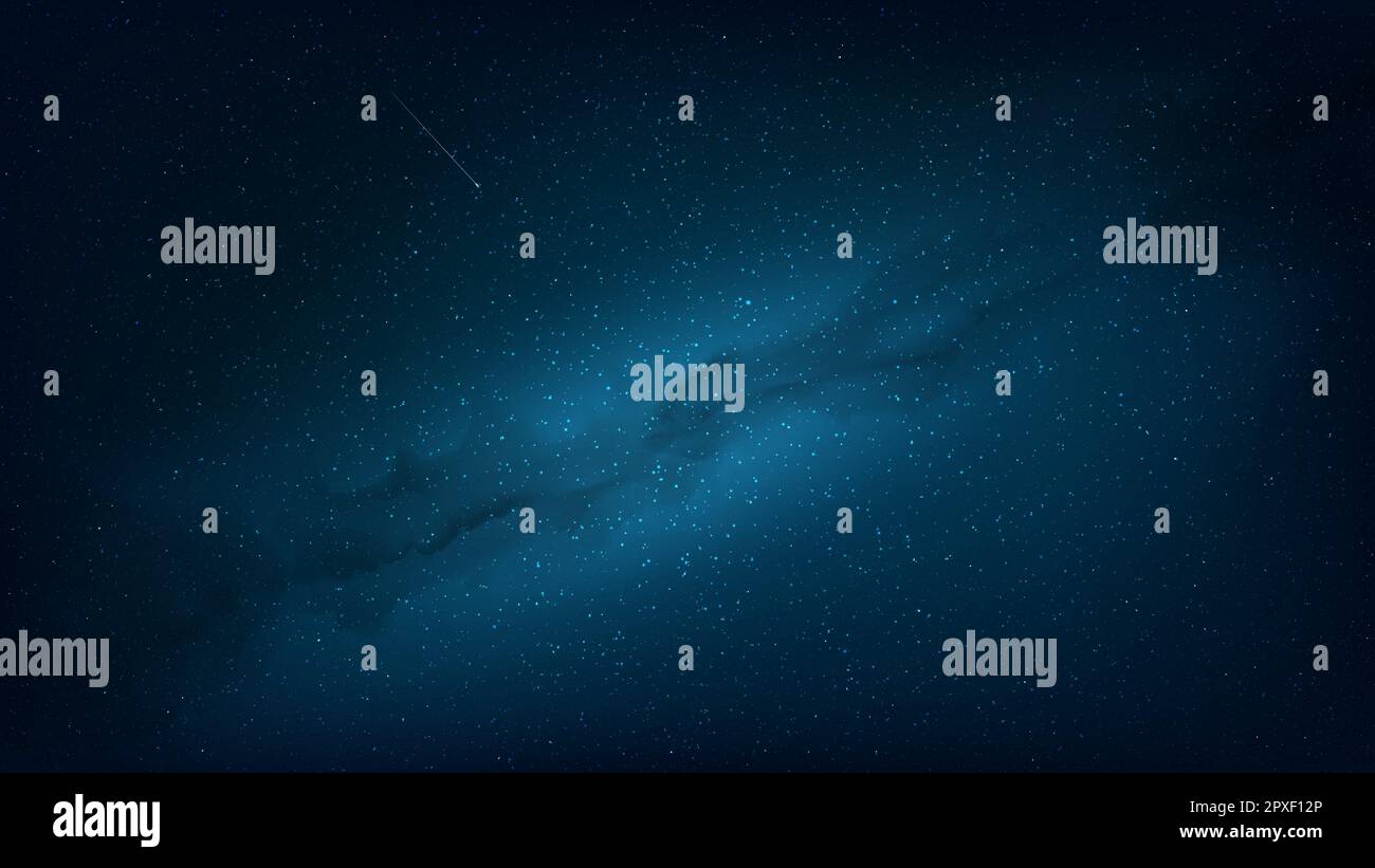 Night shining starry sky, galaxy, milky way. Dark blue space background ...