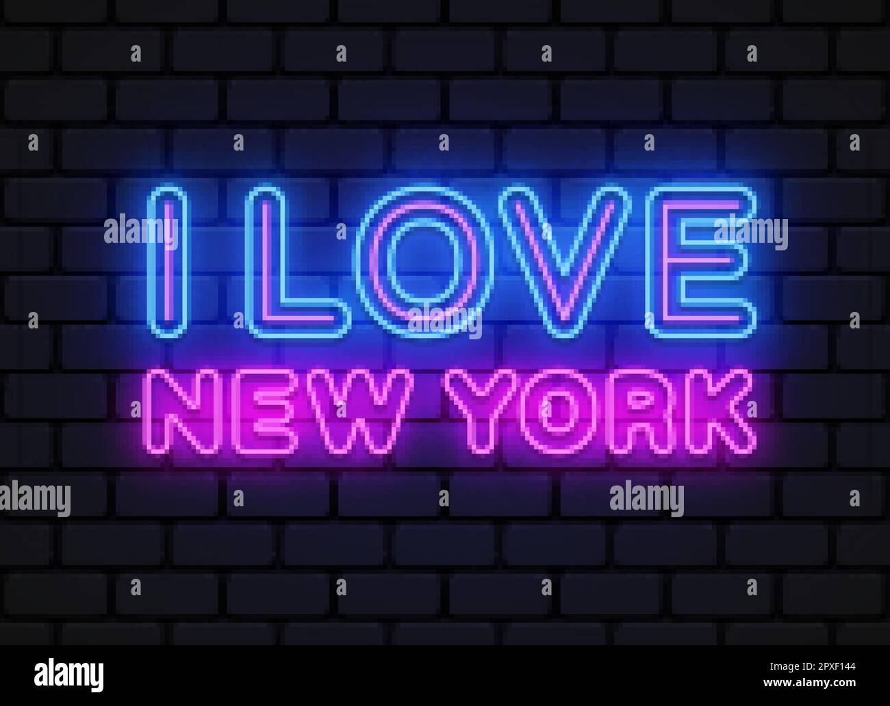 I Love New York Neon Sign Retro New York Neon Great Design For Any Purposes Template