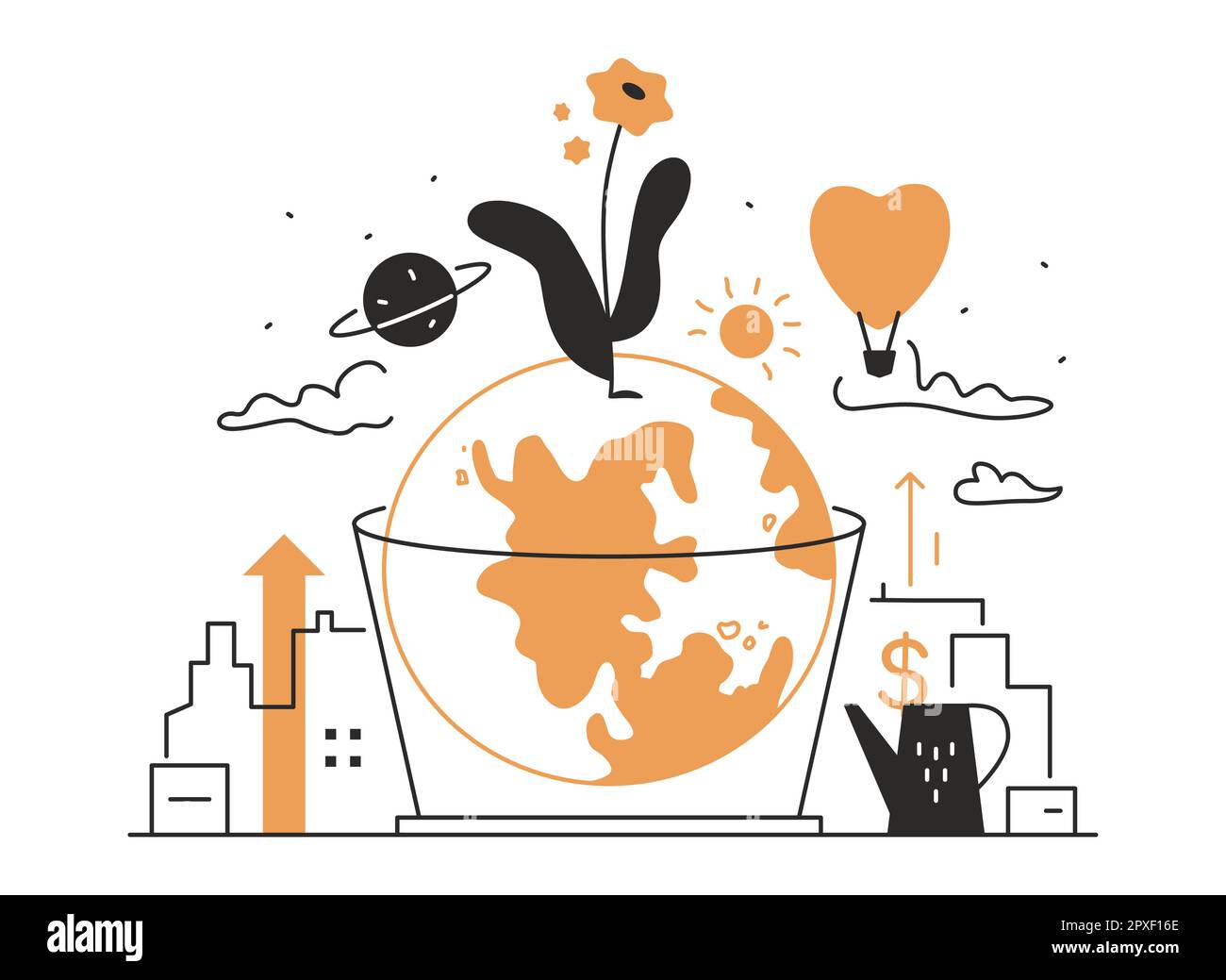 Prosperity and growth - modern line design style illustration Stock ...