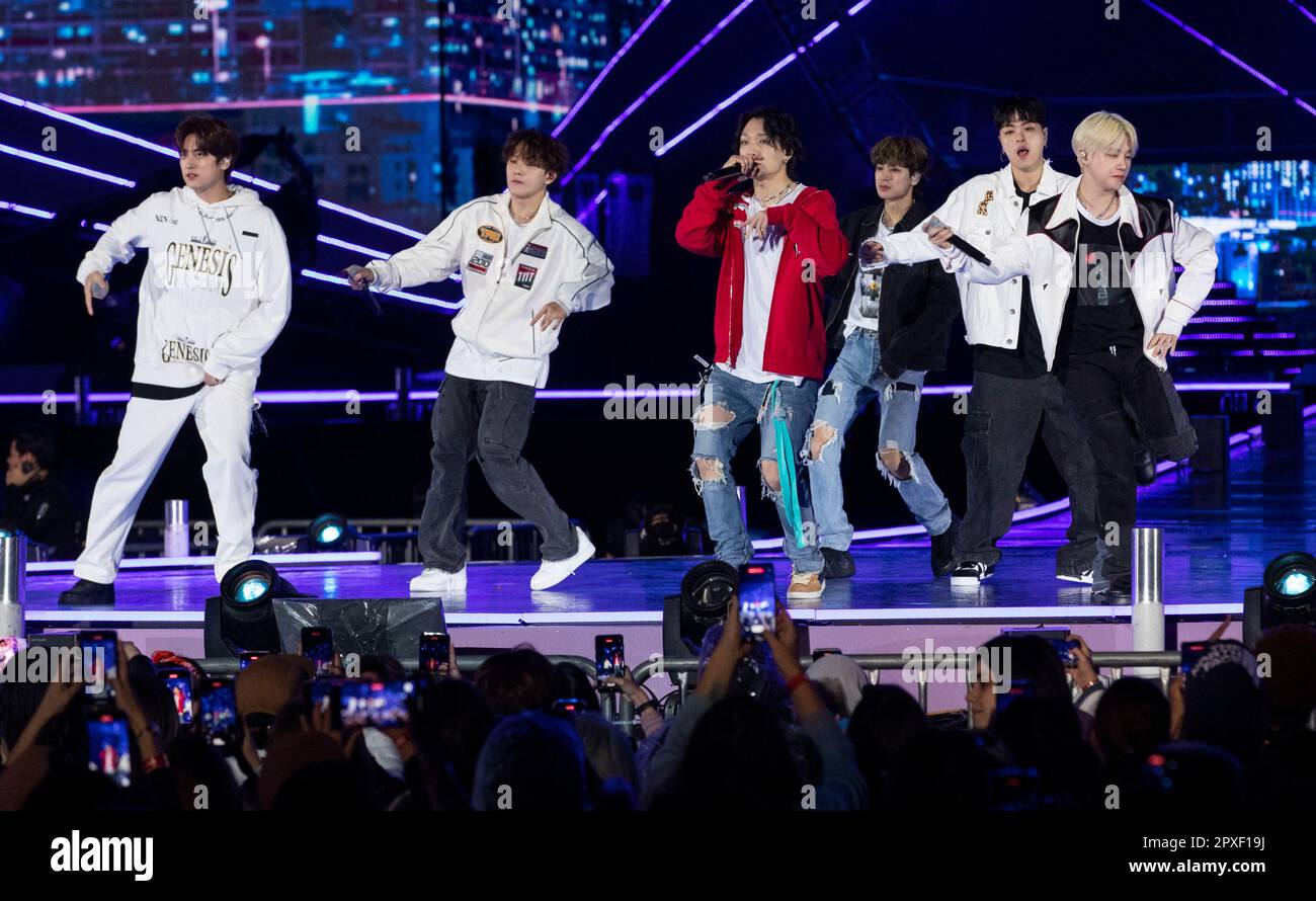 Seoul, South Korea. 30th Apr, 2023. South Korean K-Pop boy band iKon ...