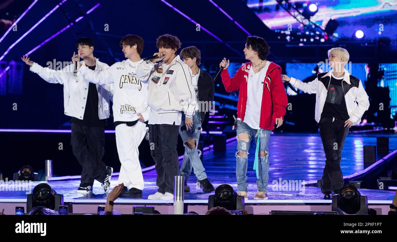 Seoul, South Korea. 30th Apr, 2023. South Korean K-Pop boy band iKon ...