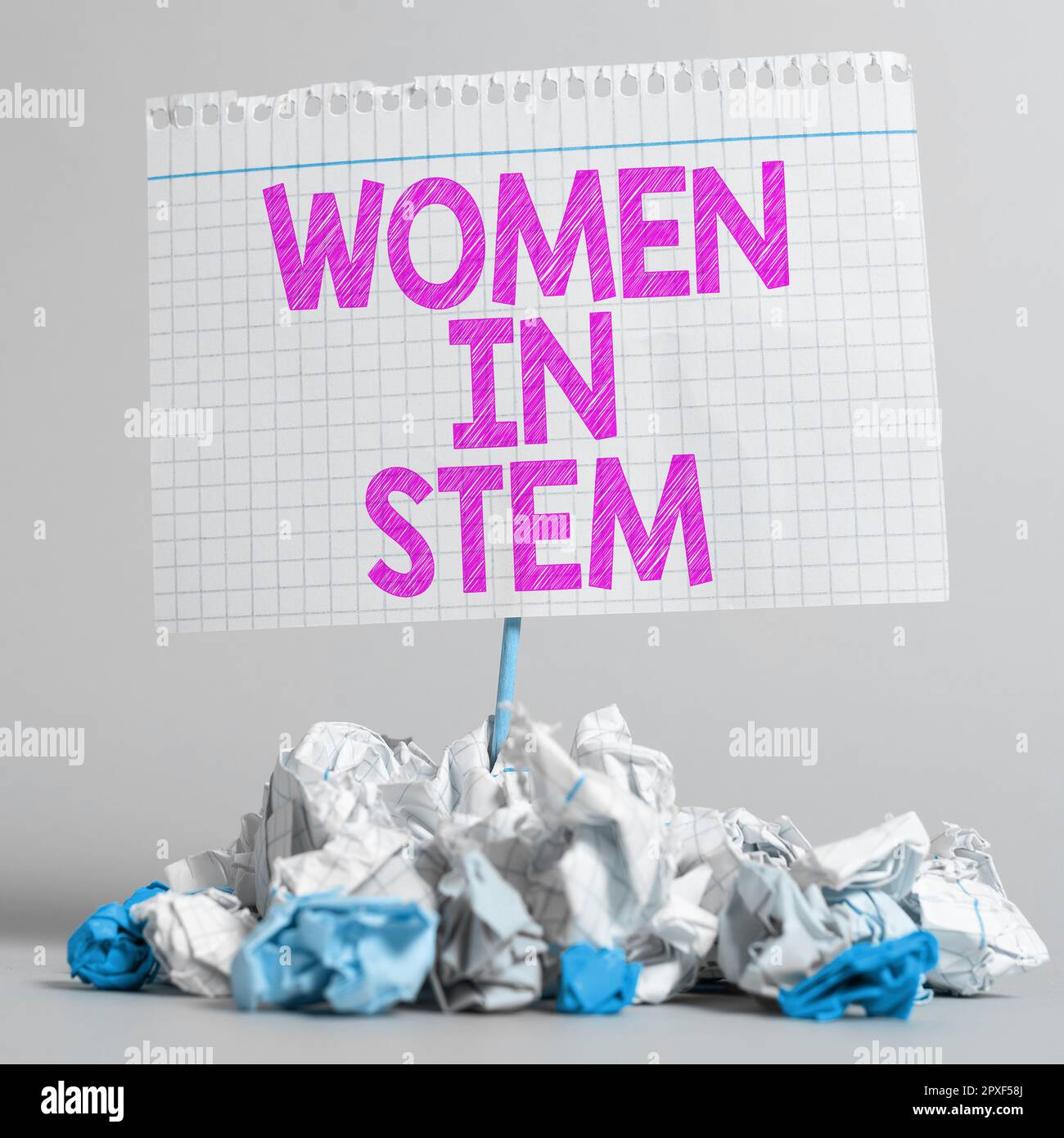 Text caption presenting Women In Stem, Business overview Science ...