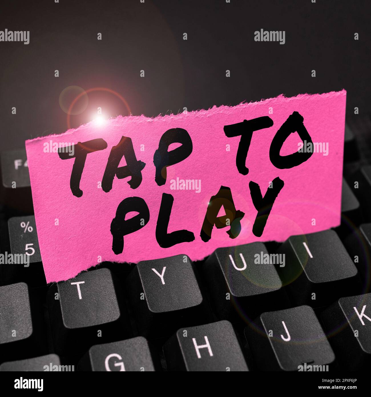 Hand writing sign Tap To Play, Business showcase Touch the screen to ...