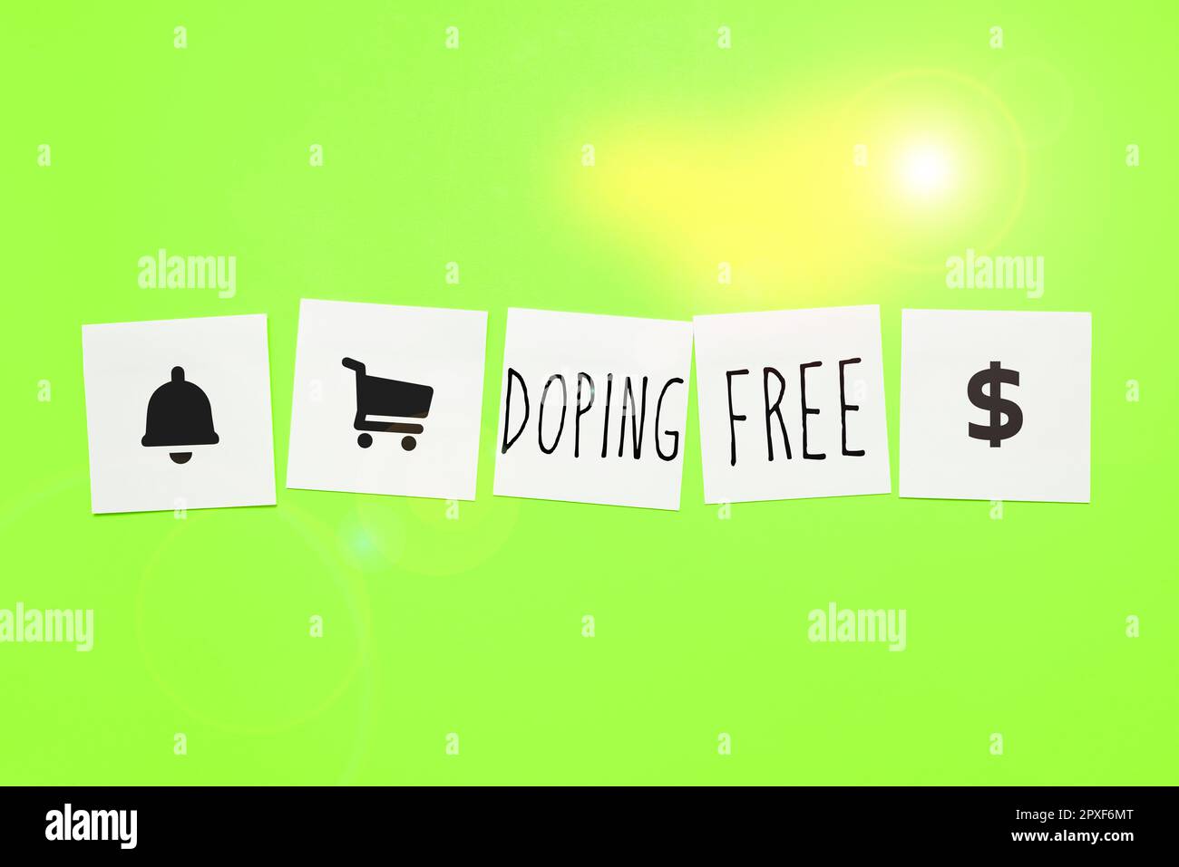 Sign displaying Doping Free, Business idea proven not using any ...