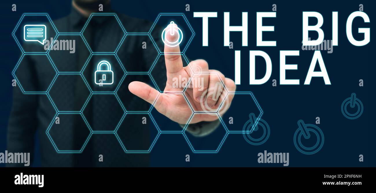Hand writing sign The Big Idea, Business approach have a successful ...