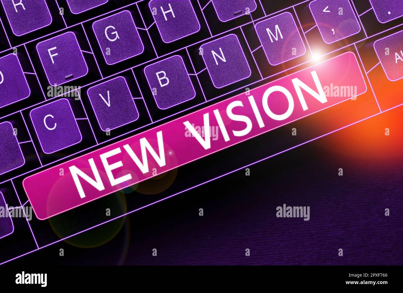 Hand writing sign New Vision, Business overview seeing some future ...