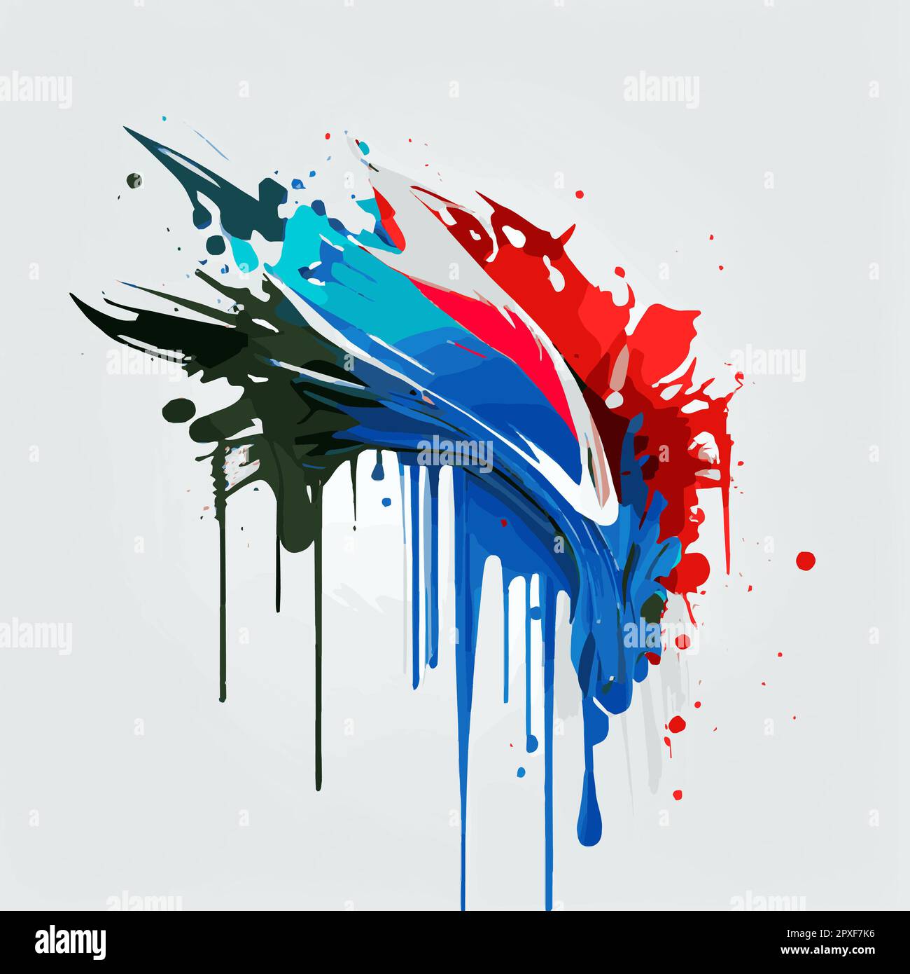 Smears, blots of colored paint on a white background, multicolored ...