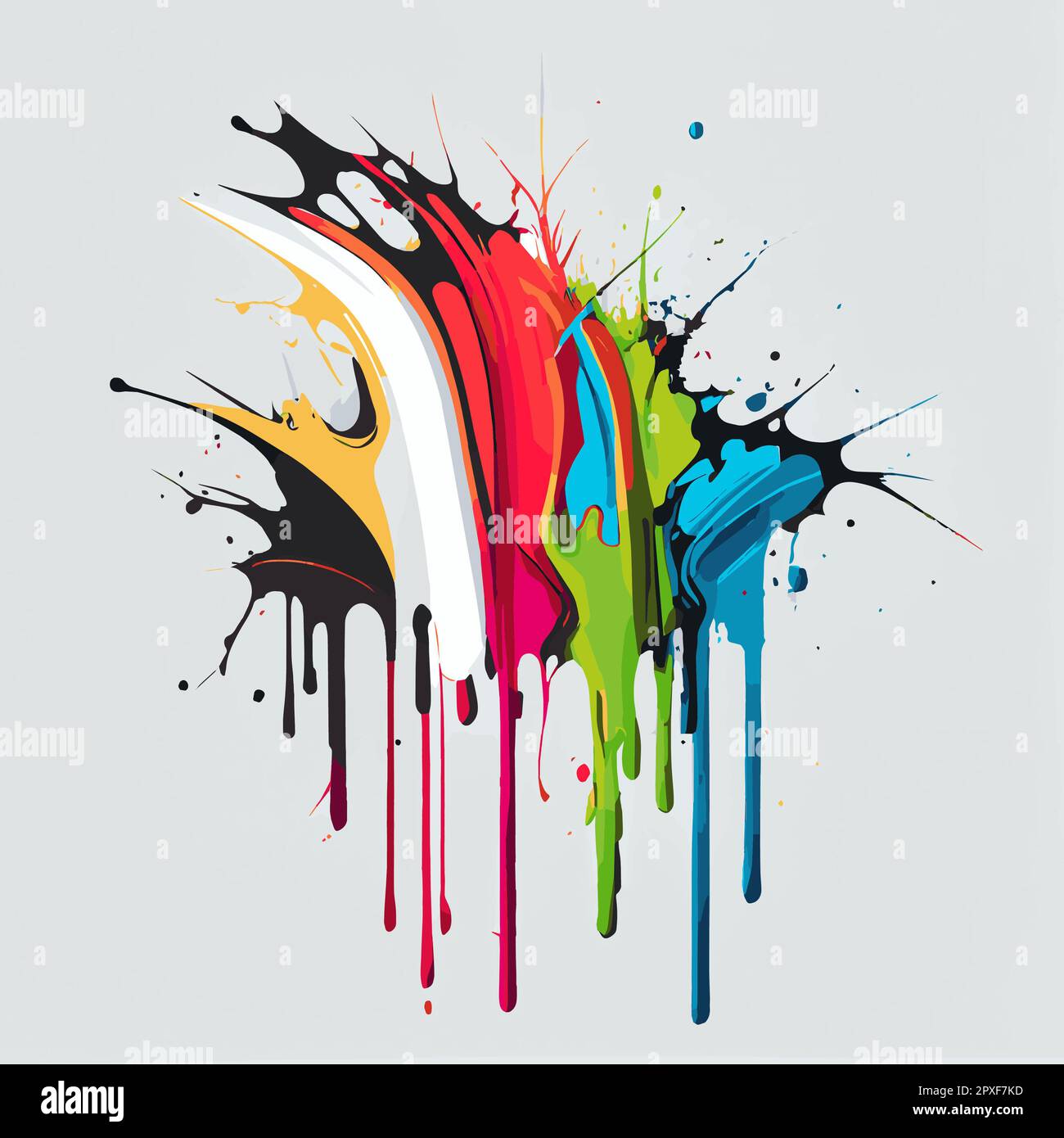 Smears, blots of colored paint on a white background, multicolored ...