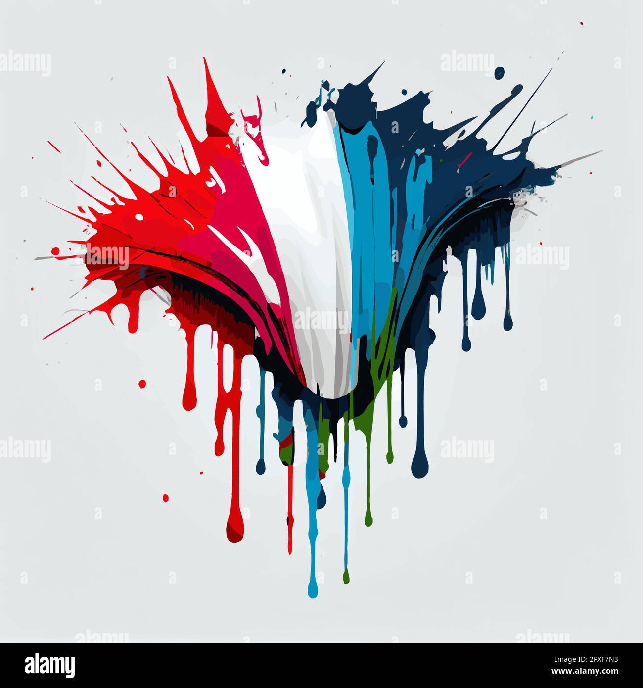 Smears, blots of colored paint on a white background, multicolored ...