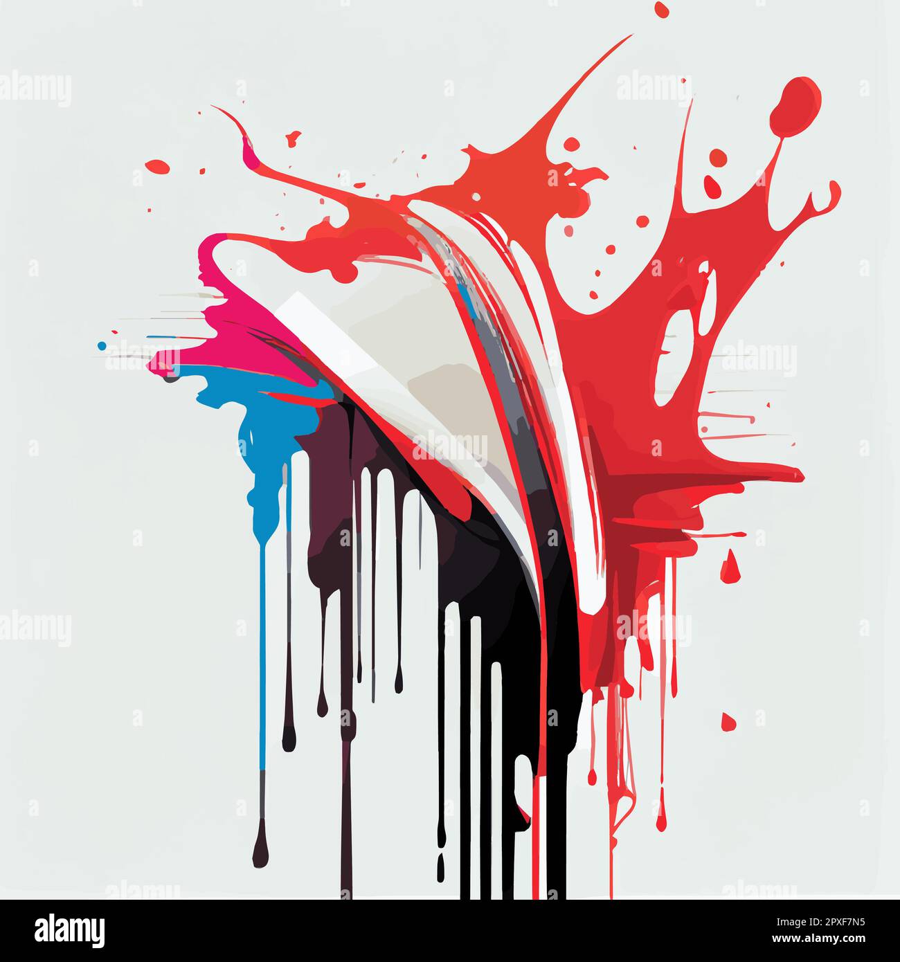 Smears, blots of colored paint on a white background, multicolored ...