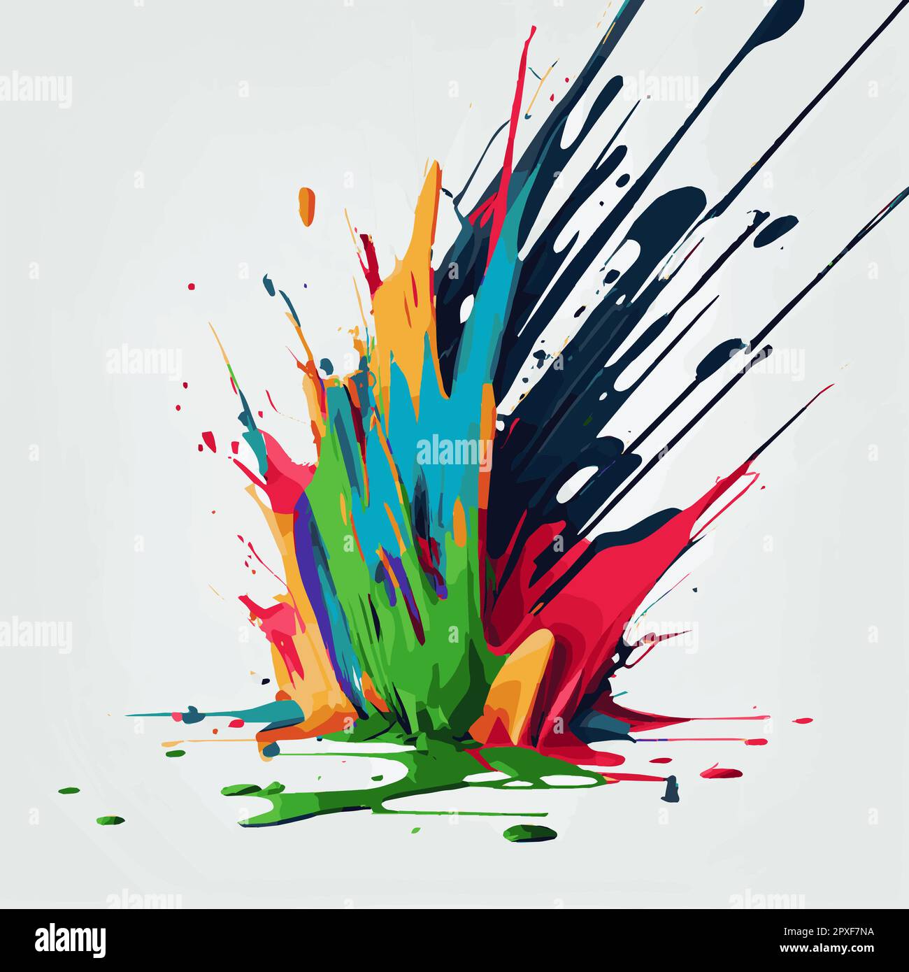 Smears, blots of colored paint on a white background, multicolored ...
