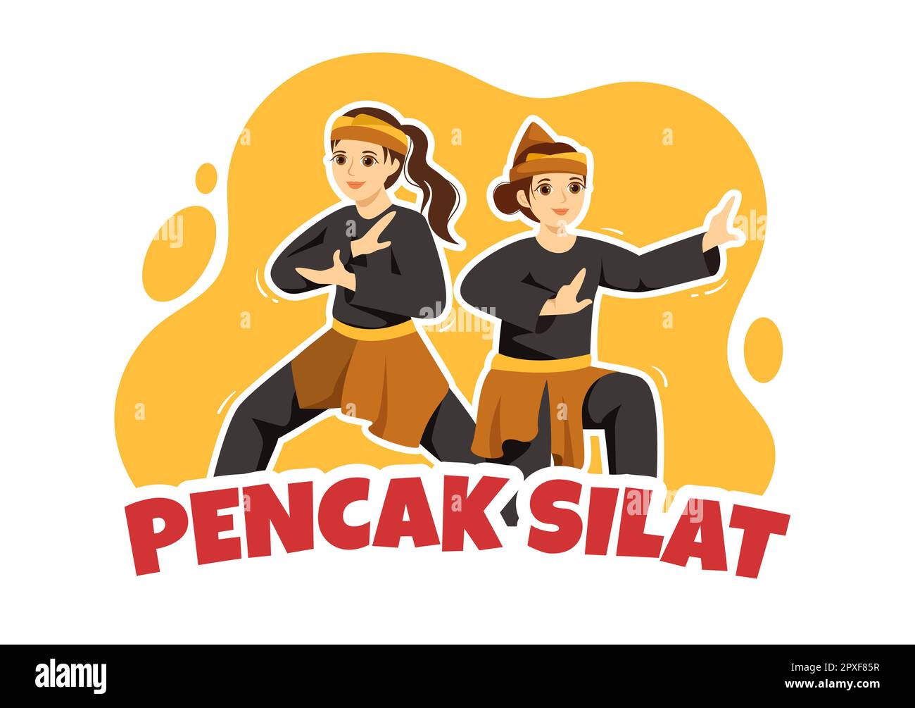 Pencak Silat Sport Illustration with People Pose Martial Artist from ...