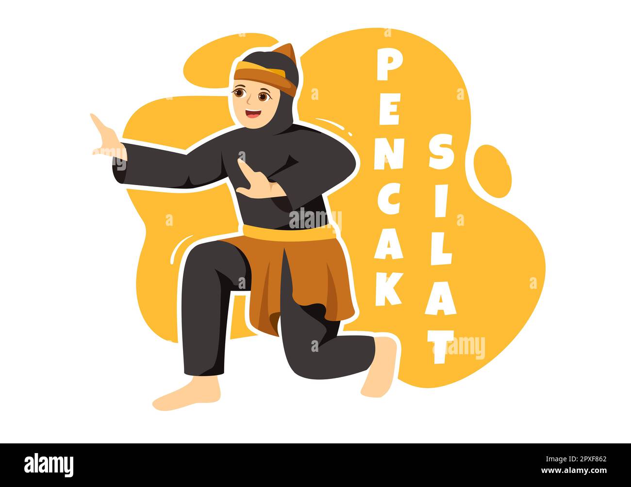 Pencak Silat Sport Illustration with People Pose Martial Artist from ...
