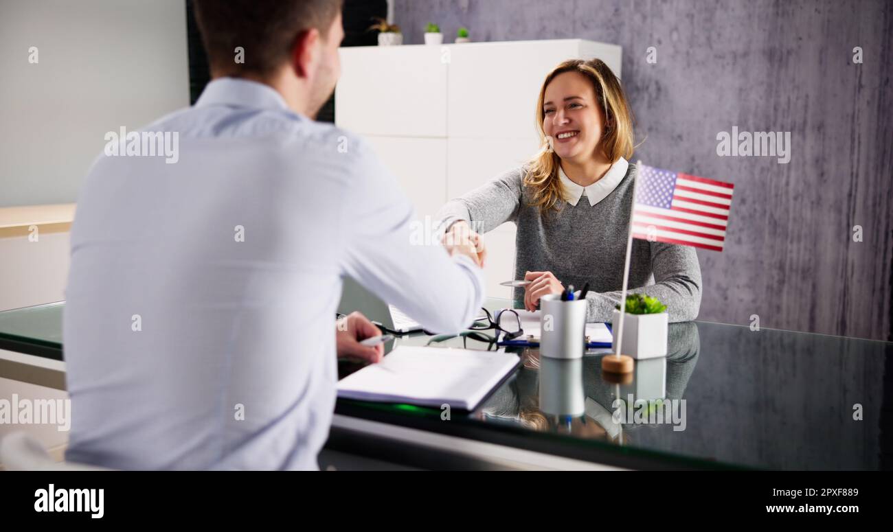 US Immigration Application And Consular Visa Interview Stock Photo - Alamy