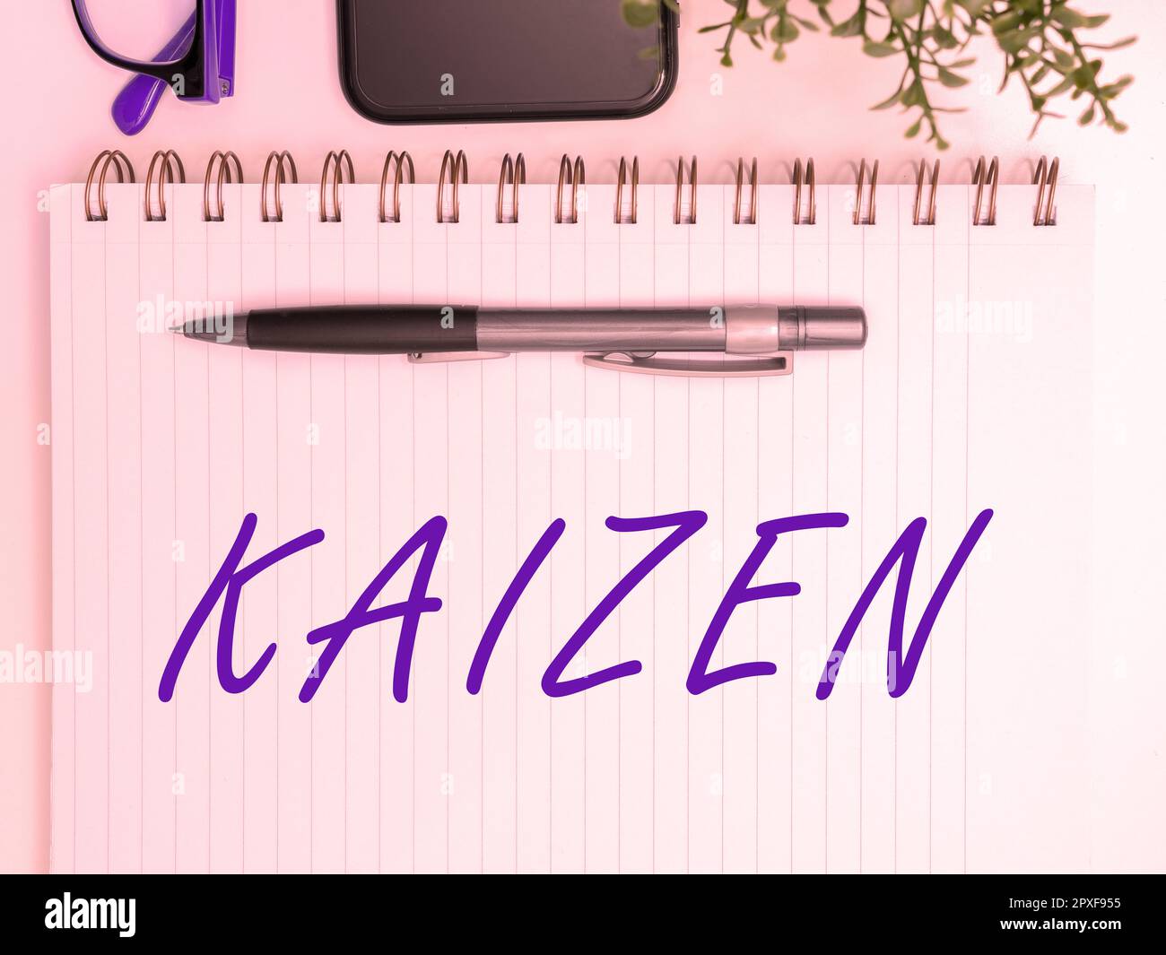 Writing displaying text Kaizen, Concept meaning a Japanese business ...