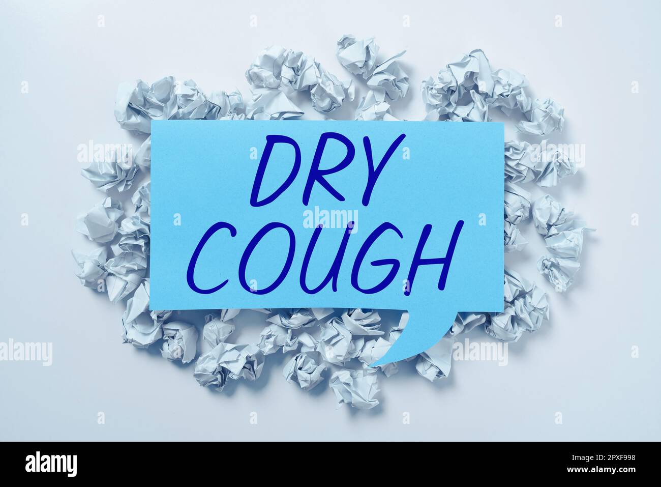Text sign showing Dry Cough, Business concept cough that are not ...