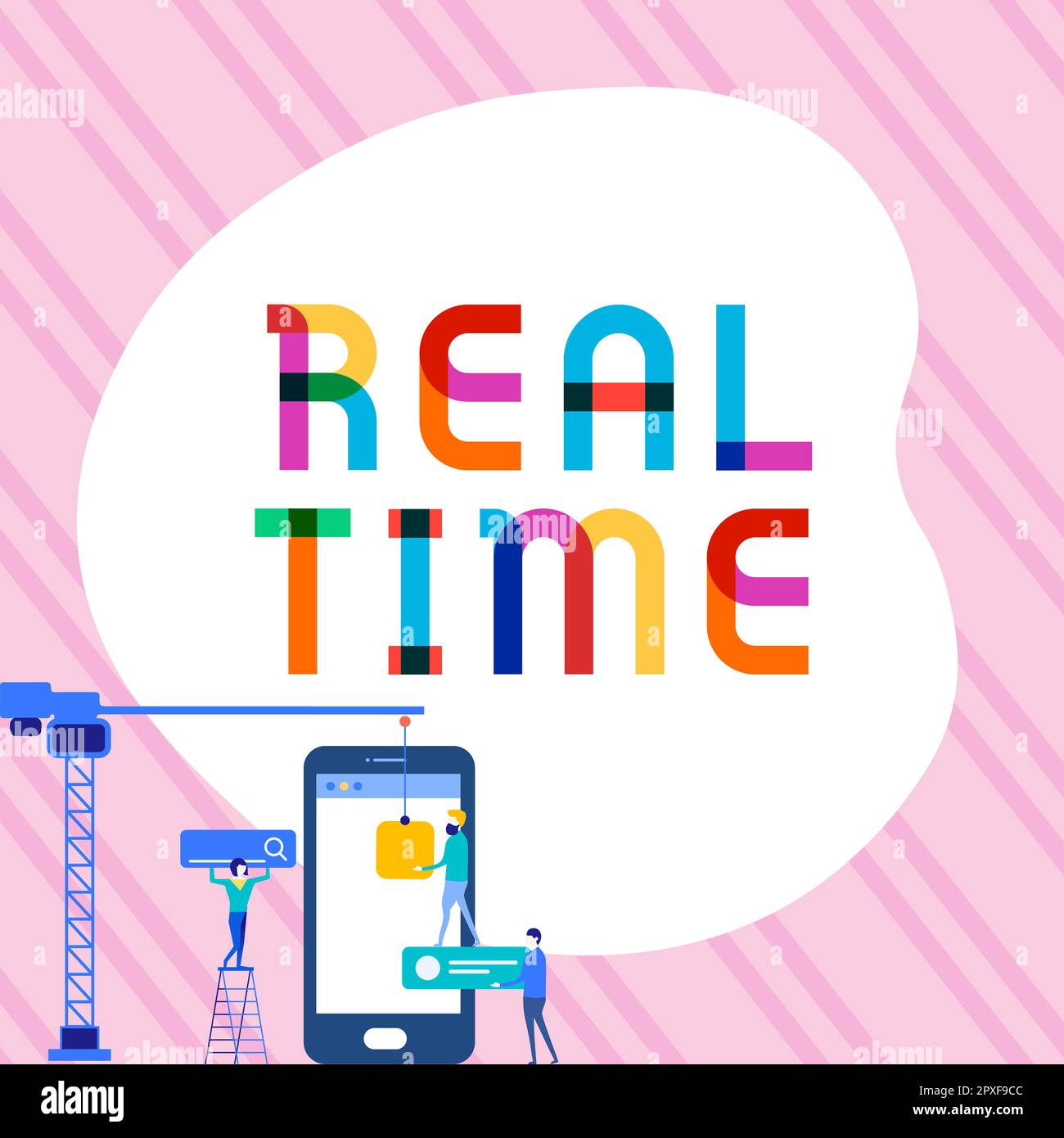 Text caption presenting Real Time, Word for the actual time during ...