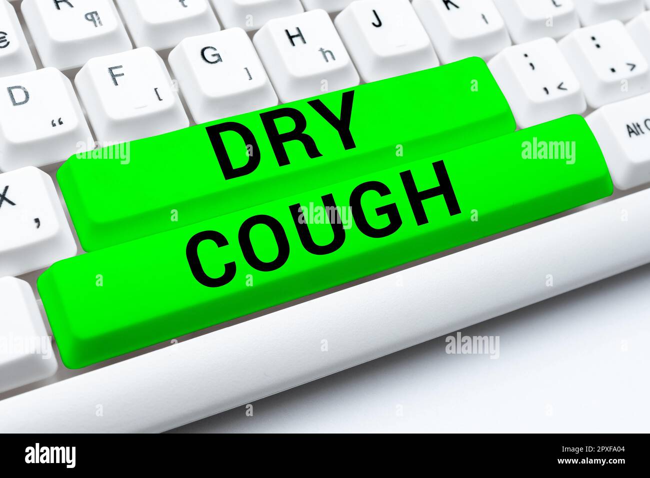 Hand writing sign Dry Cough, Business idea cough that are not ...