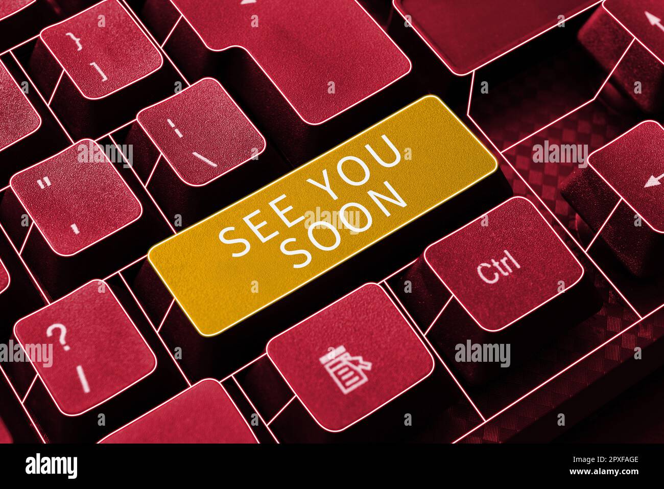 Sign displaying See You Soon, Word for used for saying goodbye to ...