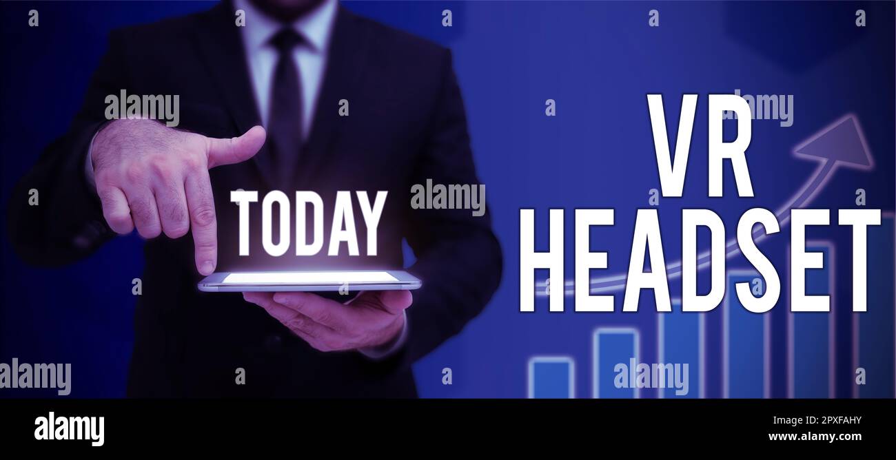 Conceptual caption Vr Headset, Business idea head-mounted device that ...