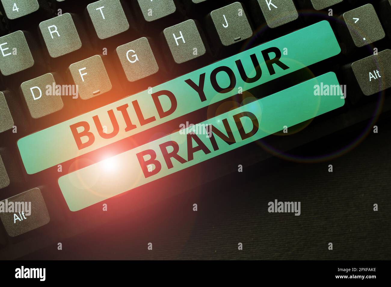 Sign displaying Build Your Brand, Business overview Make a commercial ...