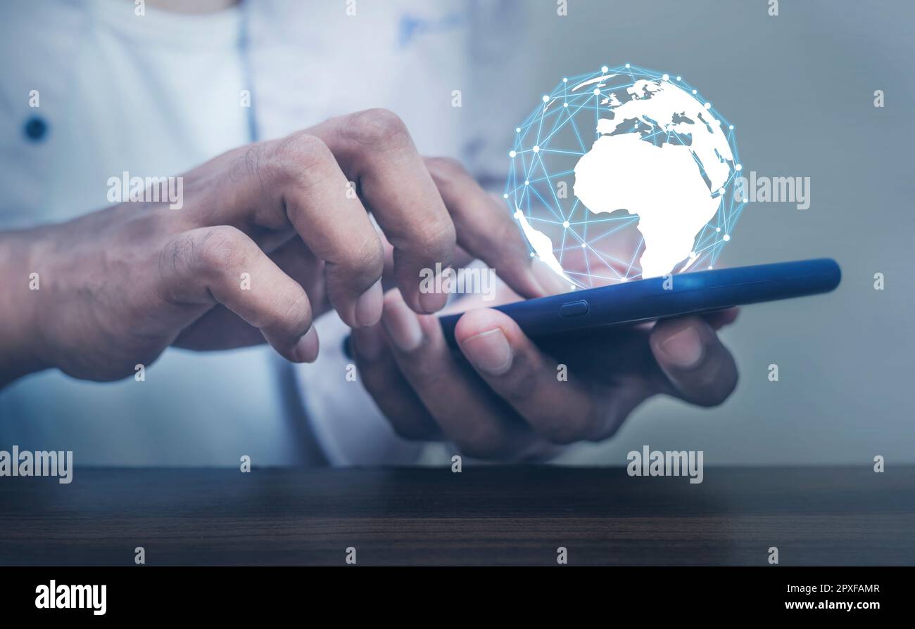 Global internet connection application and technology digital marketing ...