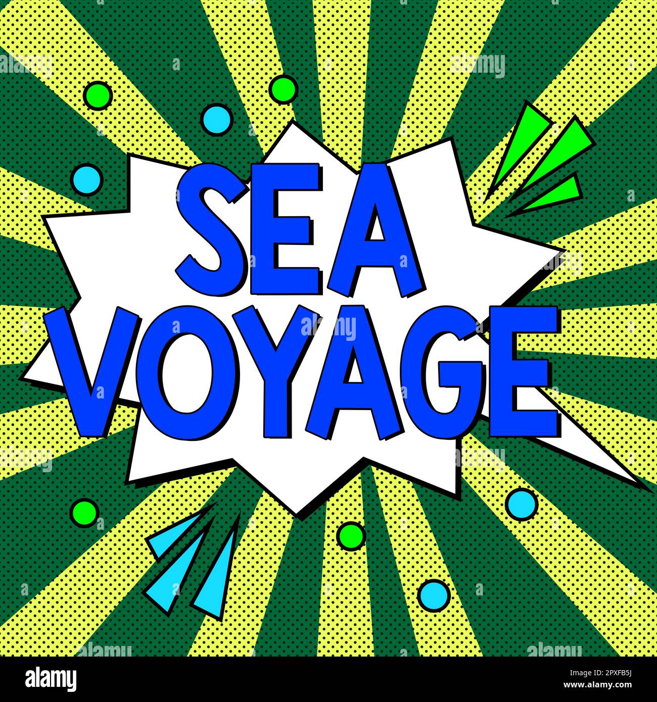 Conceptual display Sea Voyage, Concept meaning riding on boat through ...